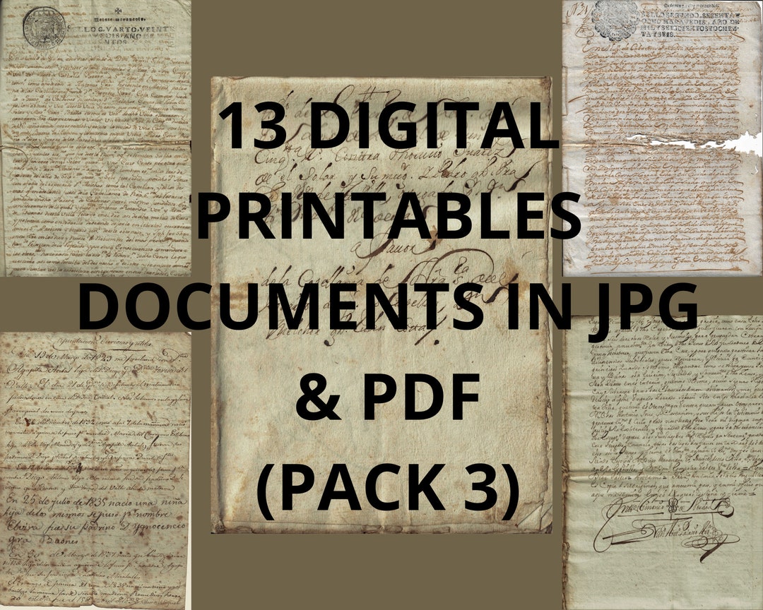 Printable Antique Spanish Documents, Letters. Pack 3 - Etsy