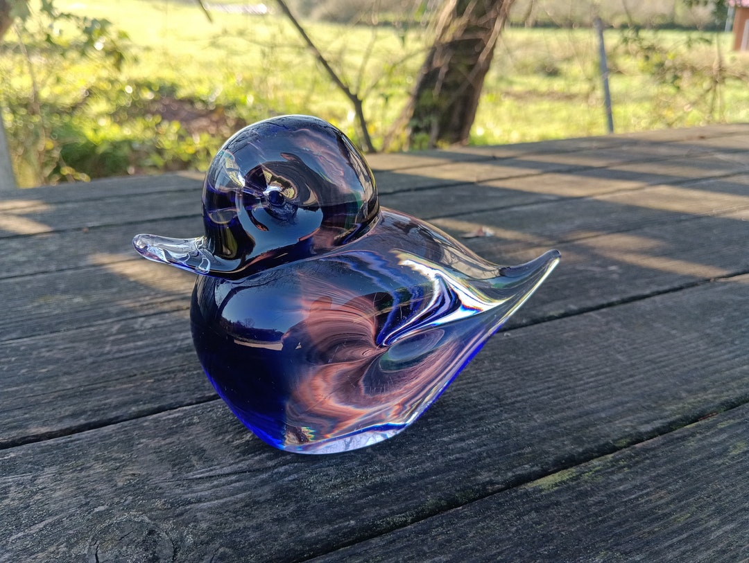 Vintage Blue Murano Glass Figure Duck. Vintage Blue Murano Glass Figure ...