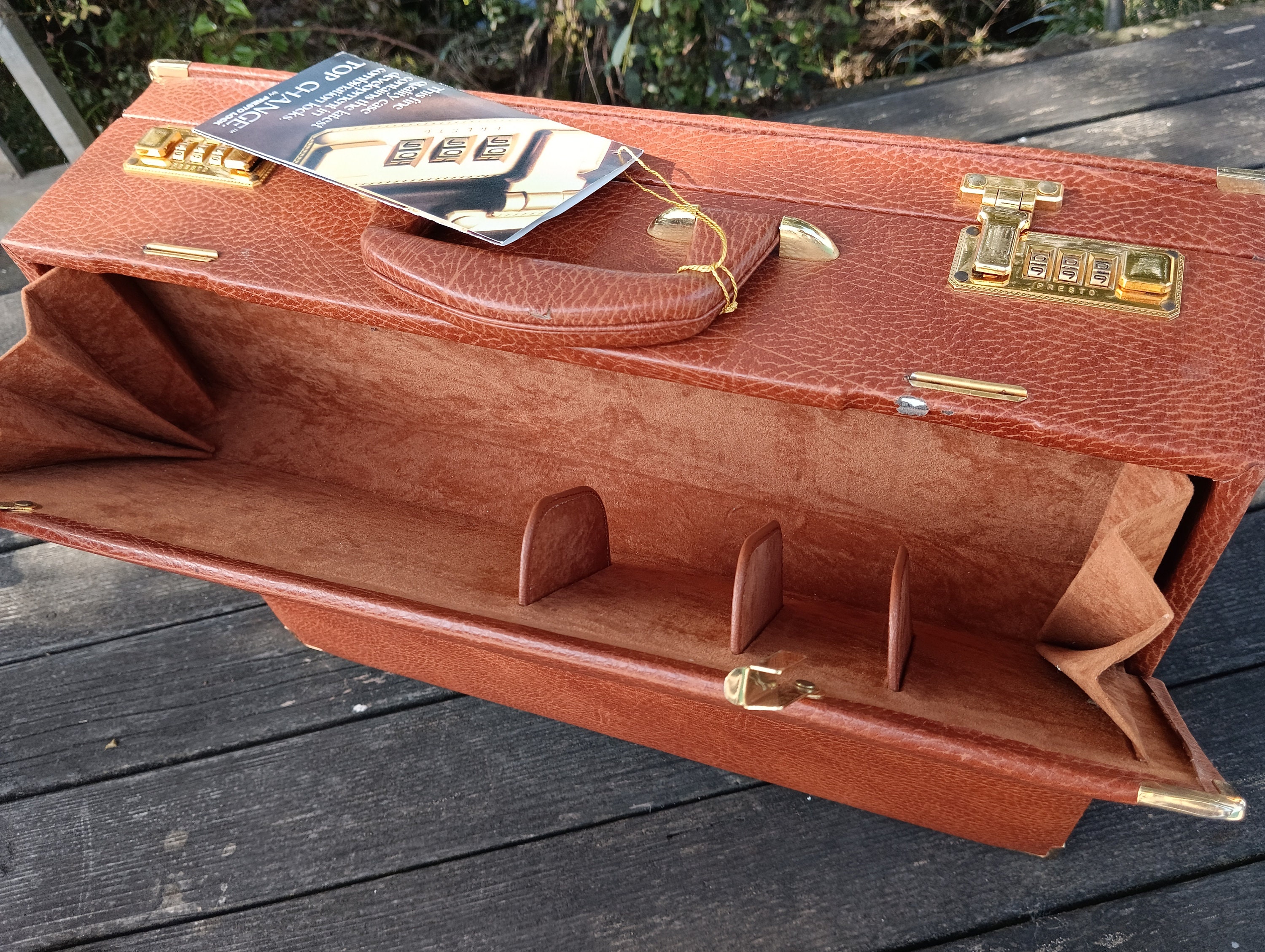 Vintage Presto Luxury Leather Briefcase. 90s. Executive, Combination ...