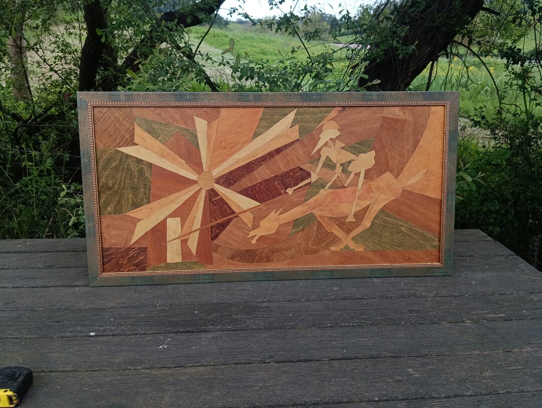Cubism Art Wood Mosaic Don Quixote De La Mancha. Ancient. Cubism Art ...