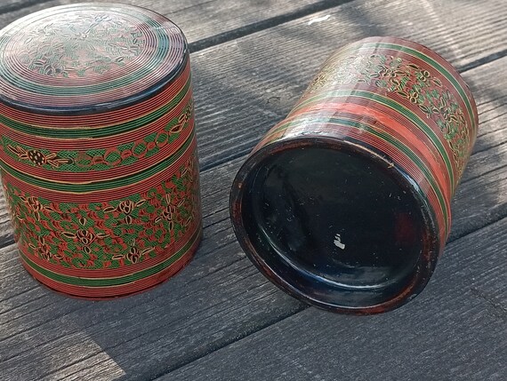 Vintage Old Bethel Box. Burma, Lacquered, Lacquer. Sm… - Gem