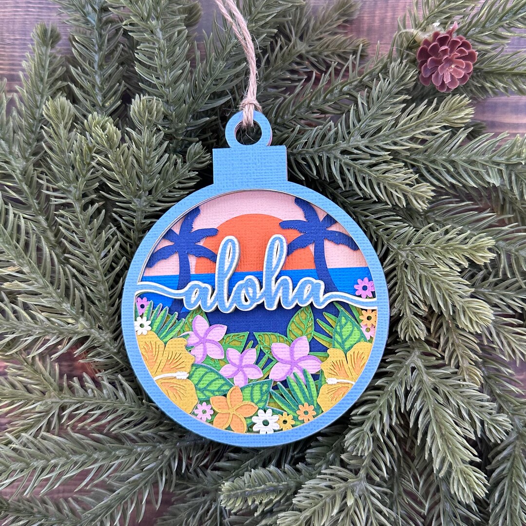 3D Aloha Christmas Ornament, Hawaiian Christmas, 3D Ornament, Paper ...