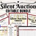 Silent Auction Basket Tags Editable Silent Auction Sheet Auction Item ...