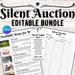 Silent Auction Basket Tags Editable Silent Auction Sheet Auction Item ...