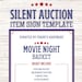 Silent Auction Basket Tags Editable Silent Auction Sheet Auction Item ...
