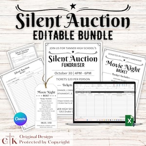 Silent Auction Editable Forms | Silent Auction Bid Sheet | Auction ...