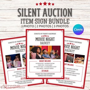 Silent Auction Item Sign Template With Photos | Auction Item Template ...