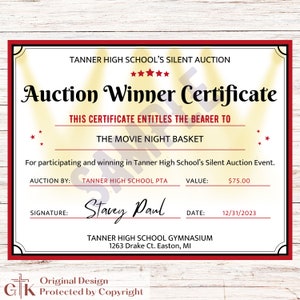 Silent Auction Editable Forms | Silent Auction Bid Sheet | Auction ...