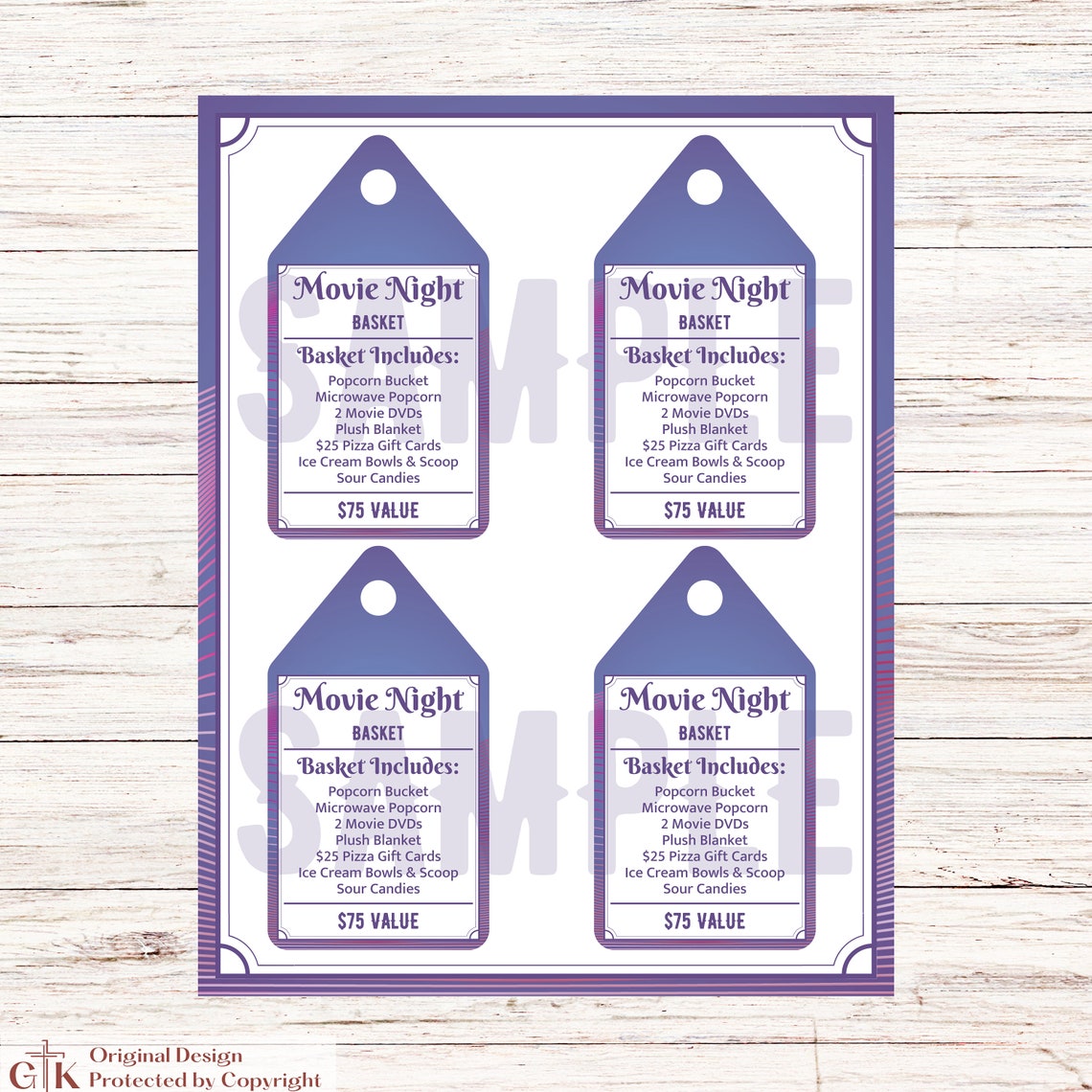 Silent Auction Basket Tags Editable | Silent Auction Sheet | Auction ...