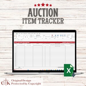 Auction Item Tracker | Silent Auction Item Spreadsheet | Silent Auction ...