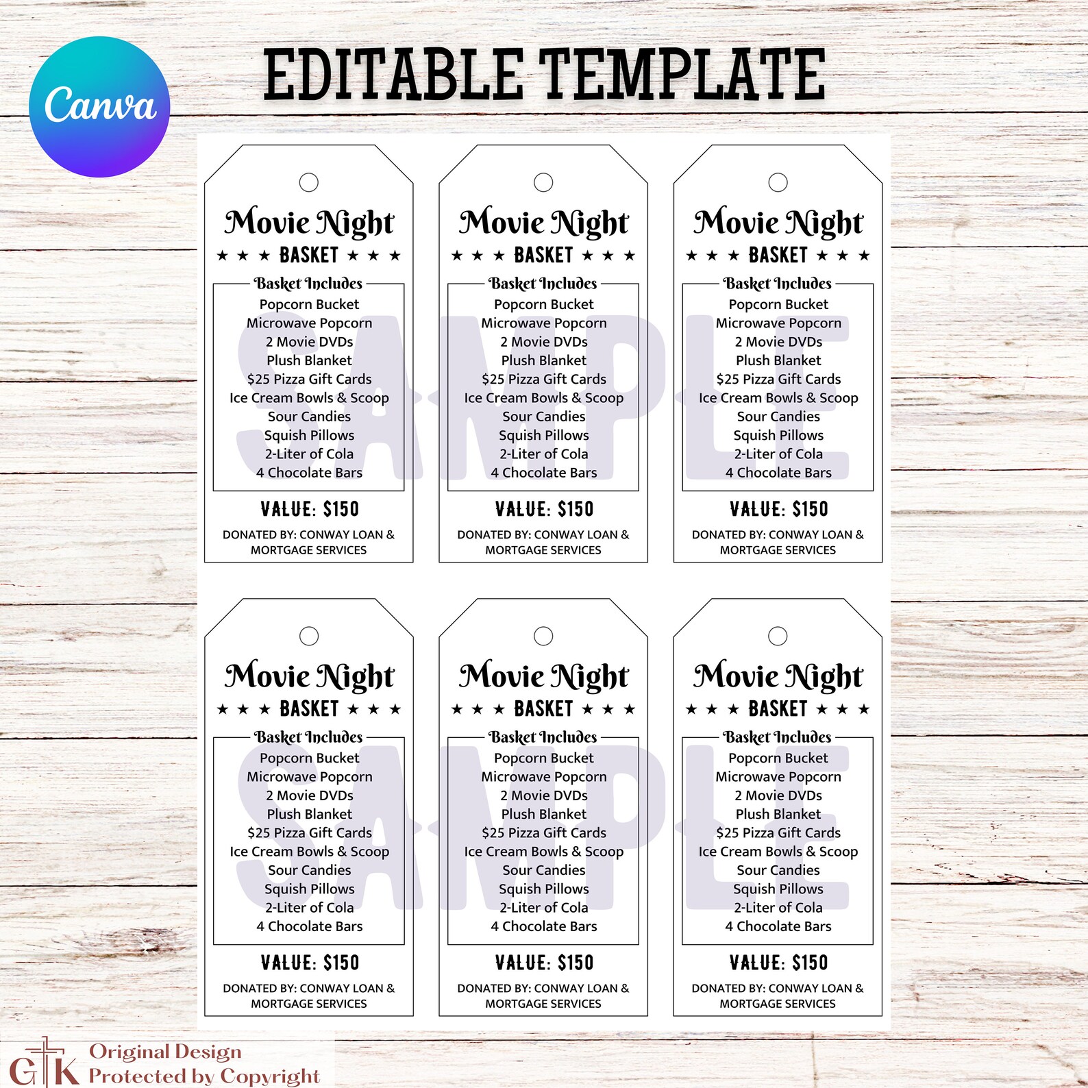 Silent Auction Basket Tags Editable | Silent Auction Sheet | Auction ...