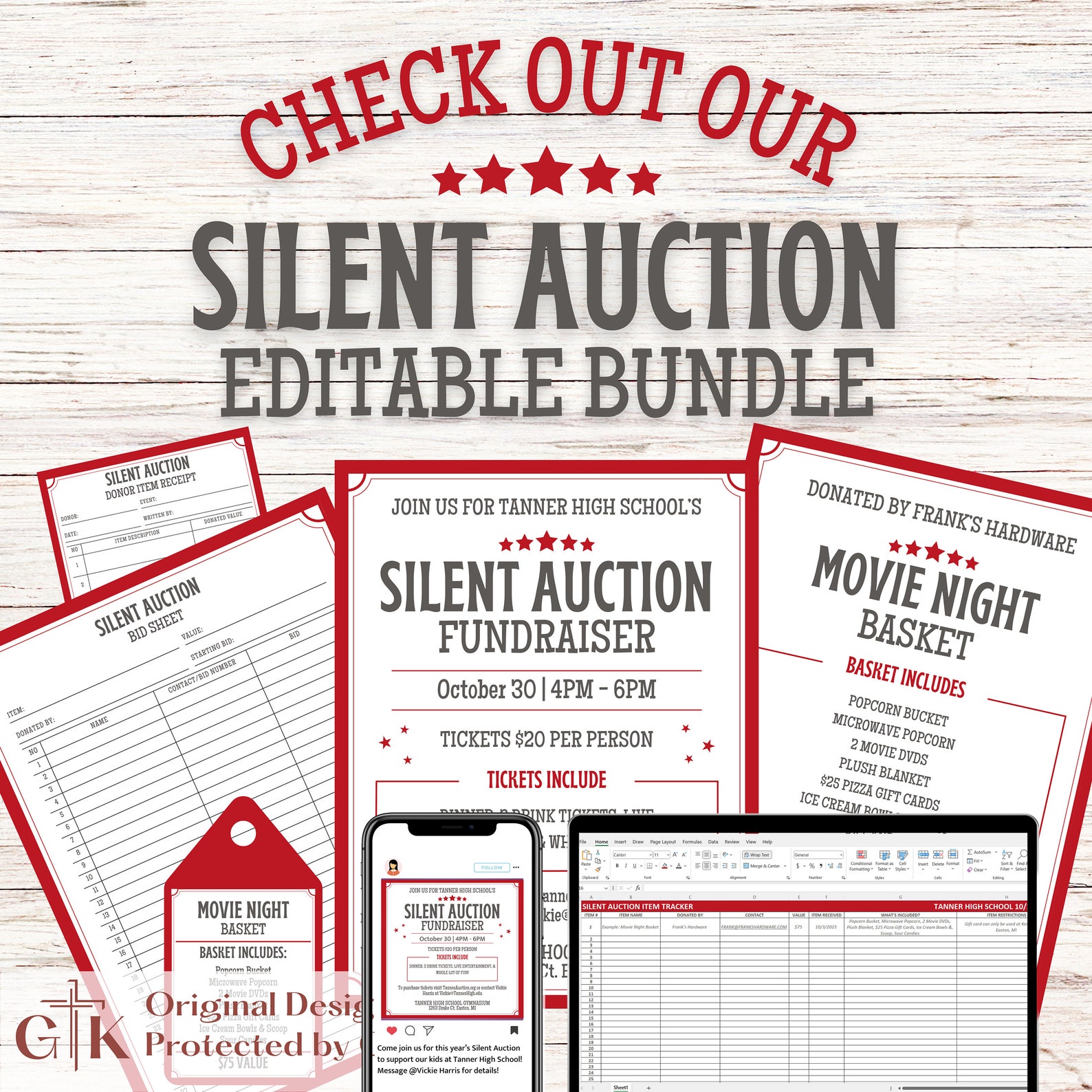 Silent Auction Item Sign Template Auction Item Template Silent Auction ...