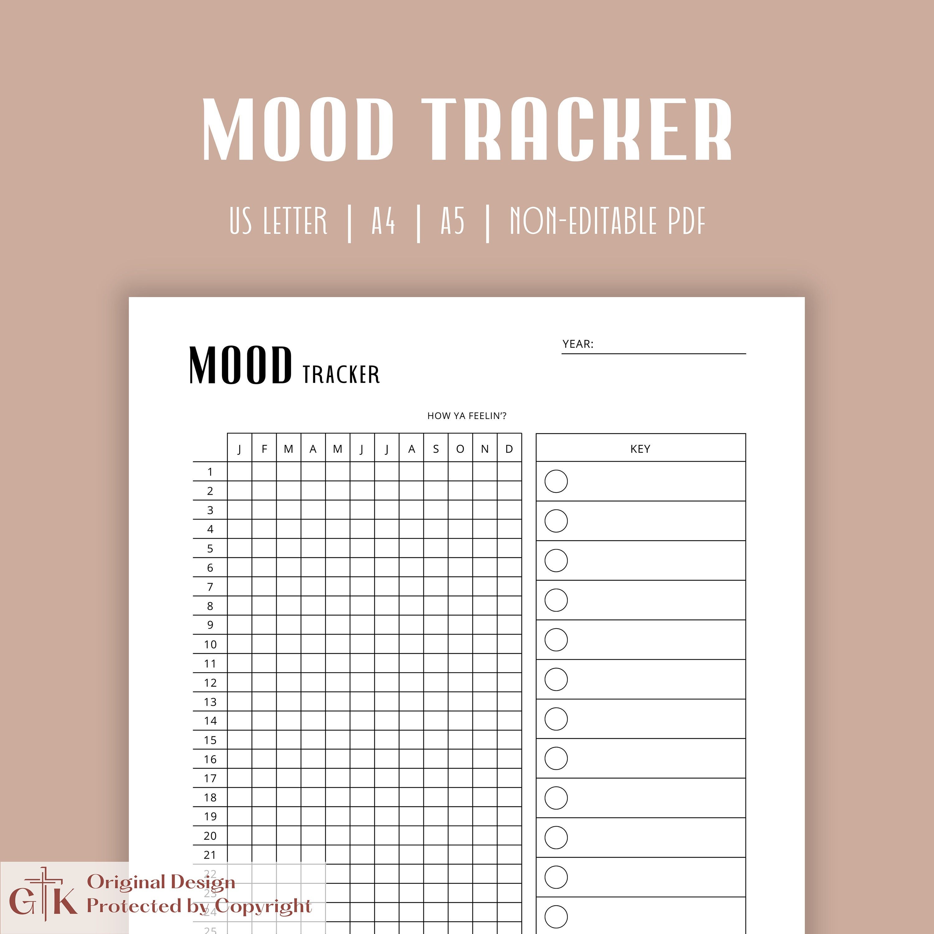 Mood Tracker Printable | Emotion Tracker | Mood Tracker Journal ...