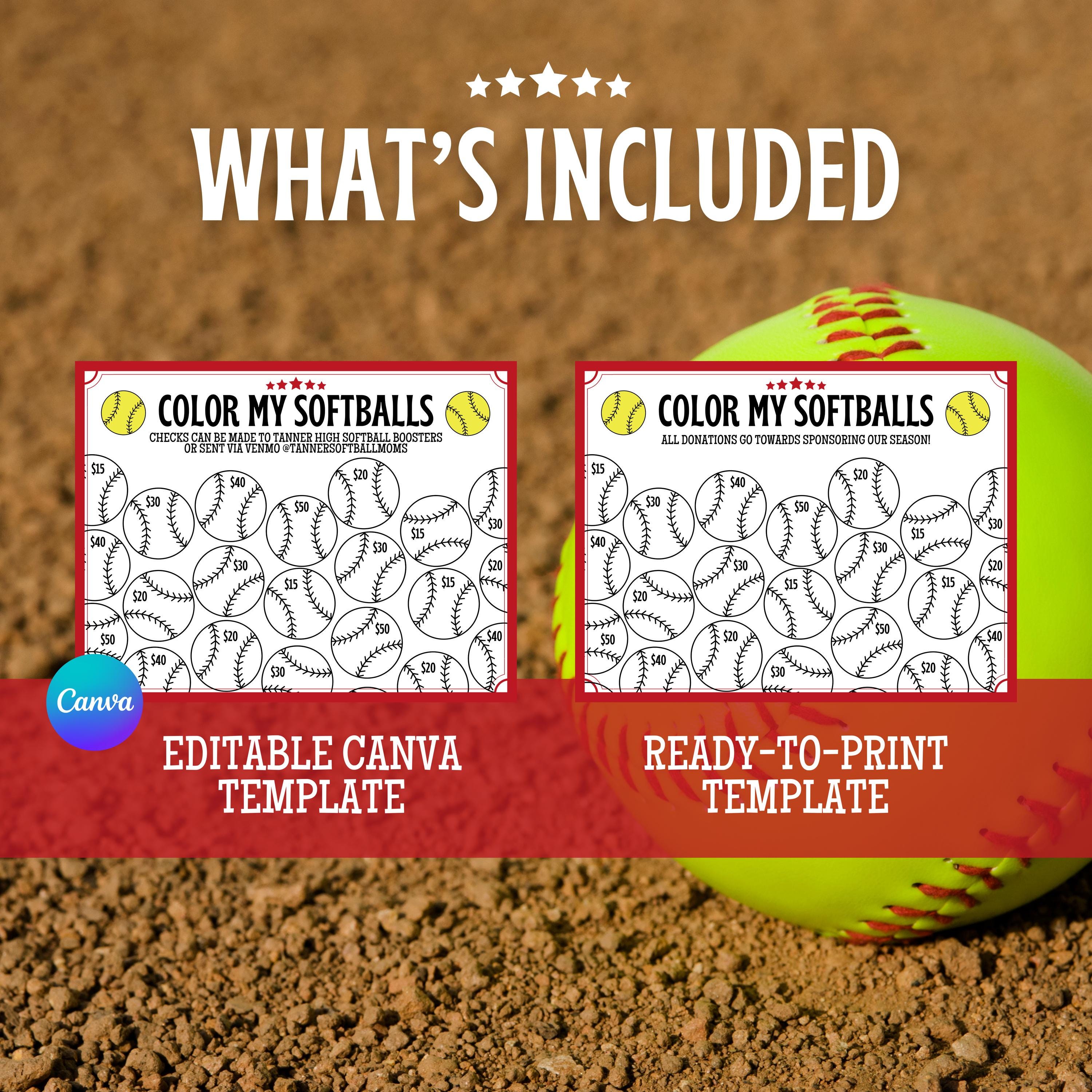 Fill My Softball Fundraiser | Softball Fundraiser Template Canva ...