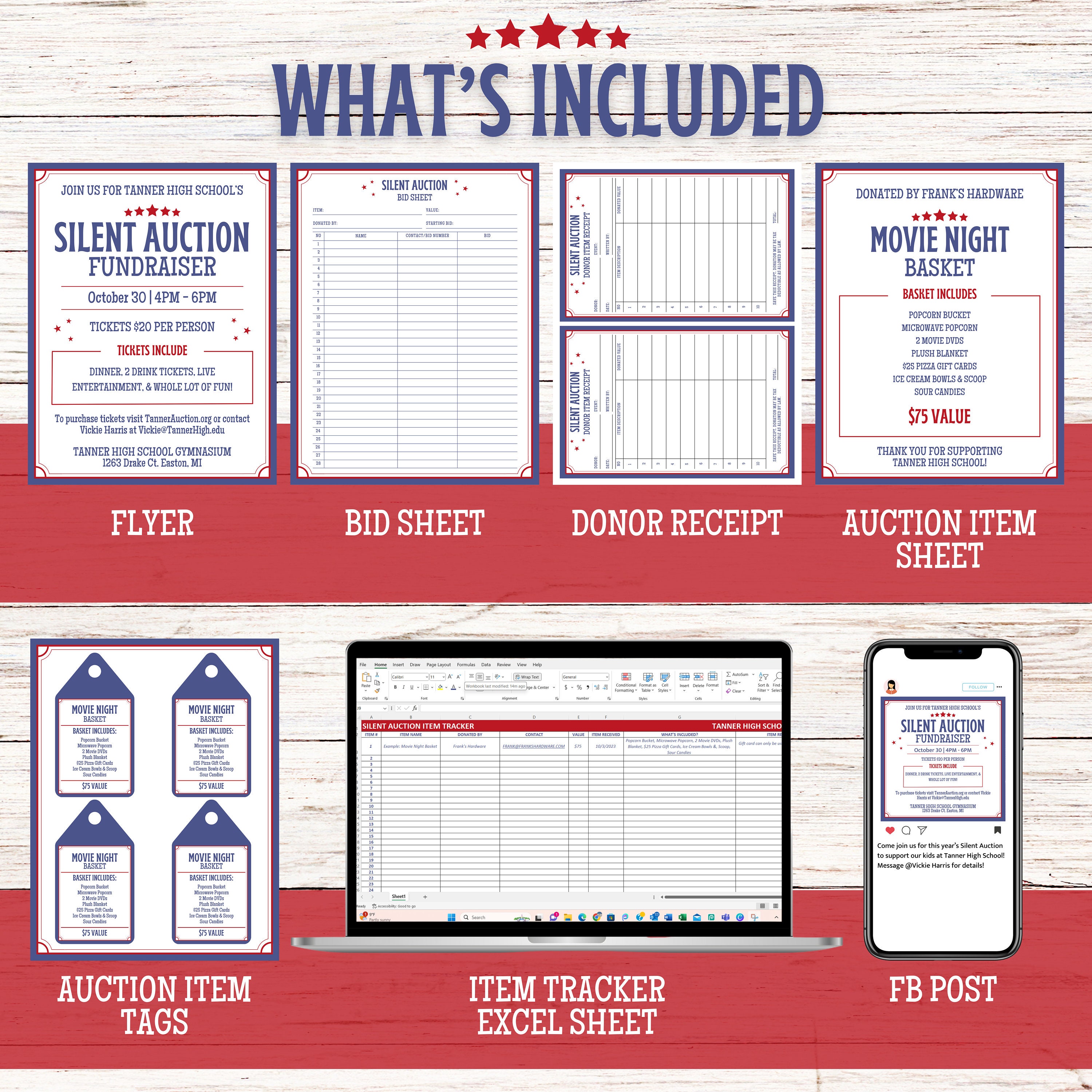 Silent Auction Editable Forms | Silent Auction Bid Sheet | Auction ...