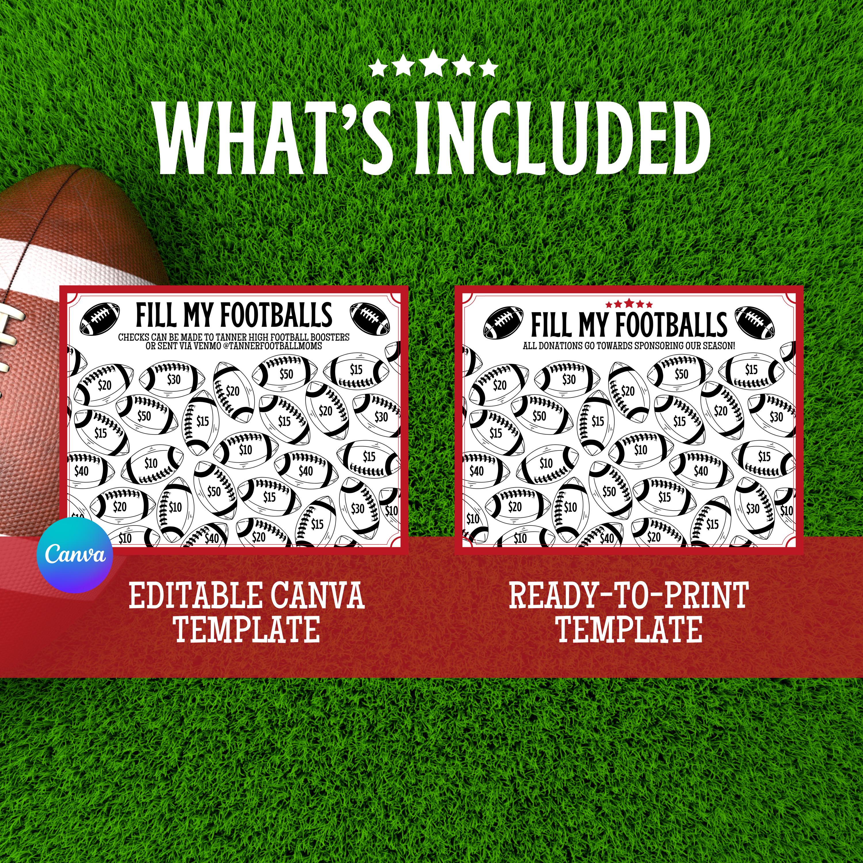 Fill My Football Fundraiser | Fill in the Football Fundraiser | Color ...