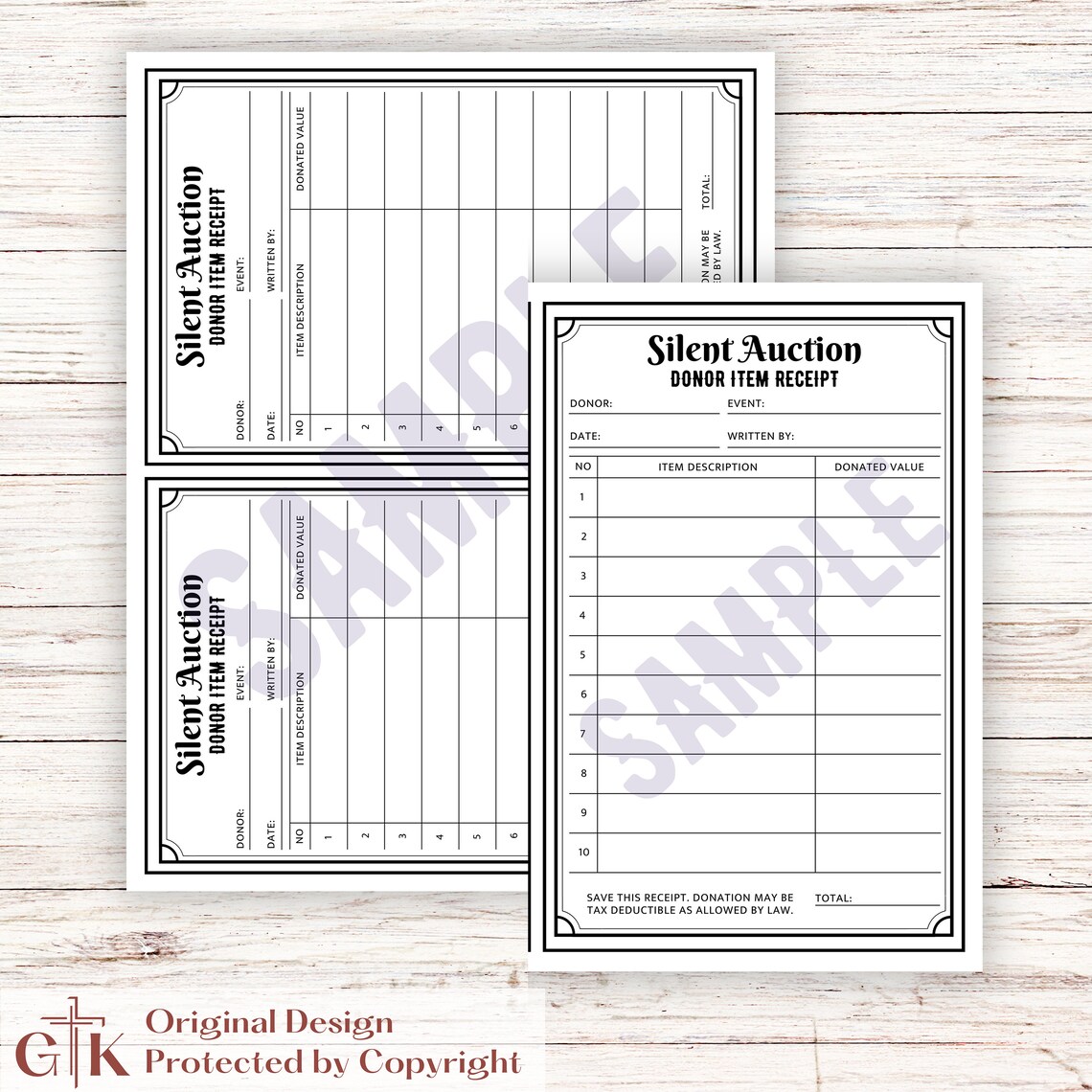 Silent Auction Editable Forms Silent Auction Bid Sheet Auction Flyer ...