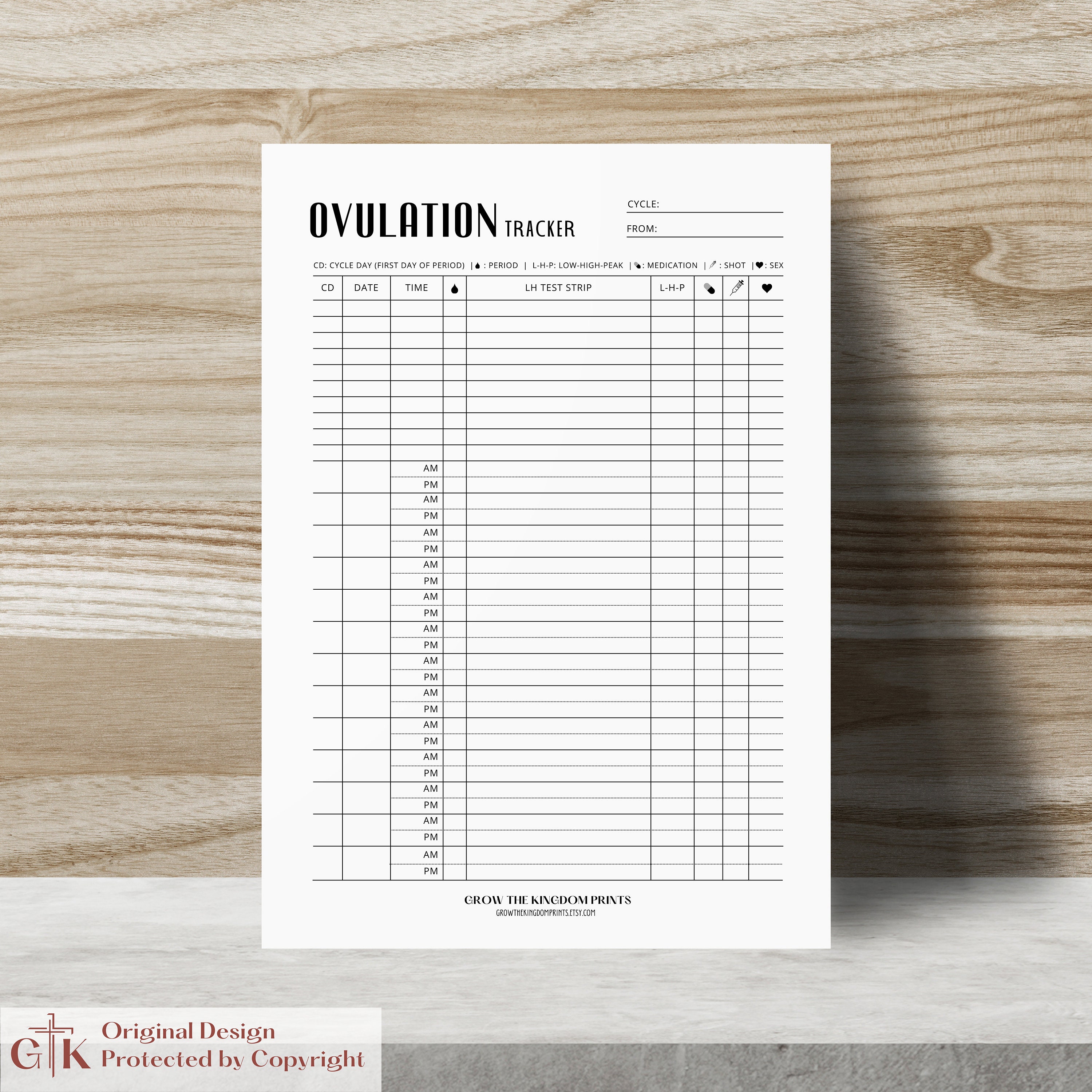 Ovulation Tracker Printable Ovulation Strip Tracker Ovulation Journal ...