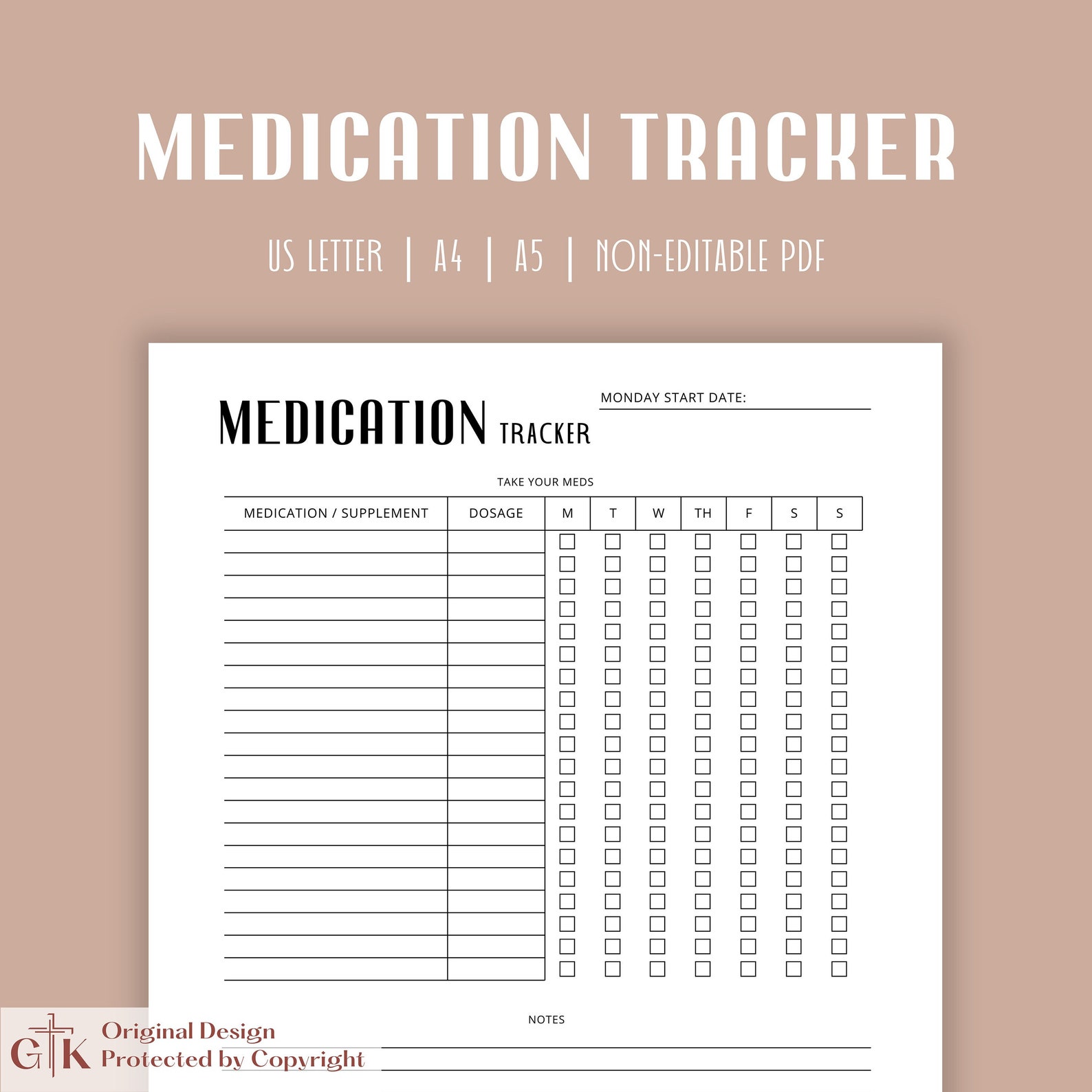 Medication Tracker Prints | Medication Chart Printable | Medication ...