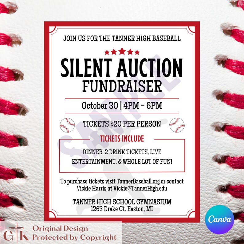 Baseball Silent Auction Editable Forms | Silent Auction Bid Sheet ...