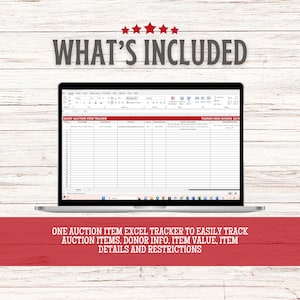 Auction Item Tracker | Silent Auction Item Spreadsheet | Silent Auction ...