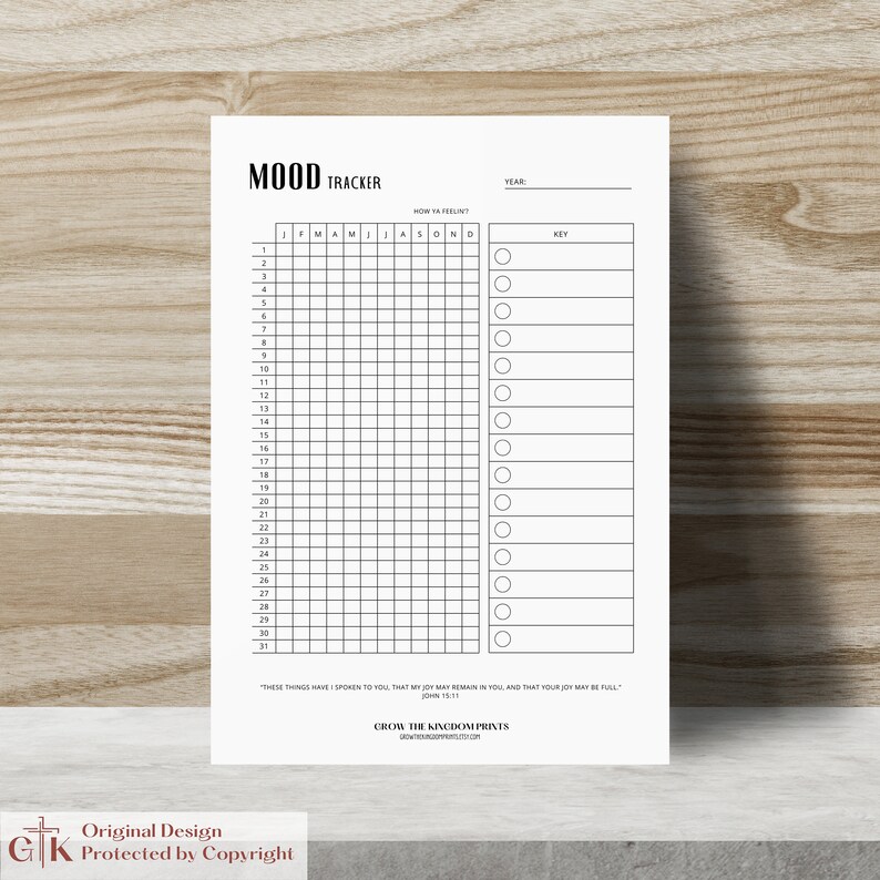 Mood Tracker Printable | Emotion Tracker | Mood Tracker Journal ...