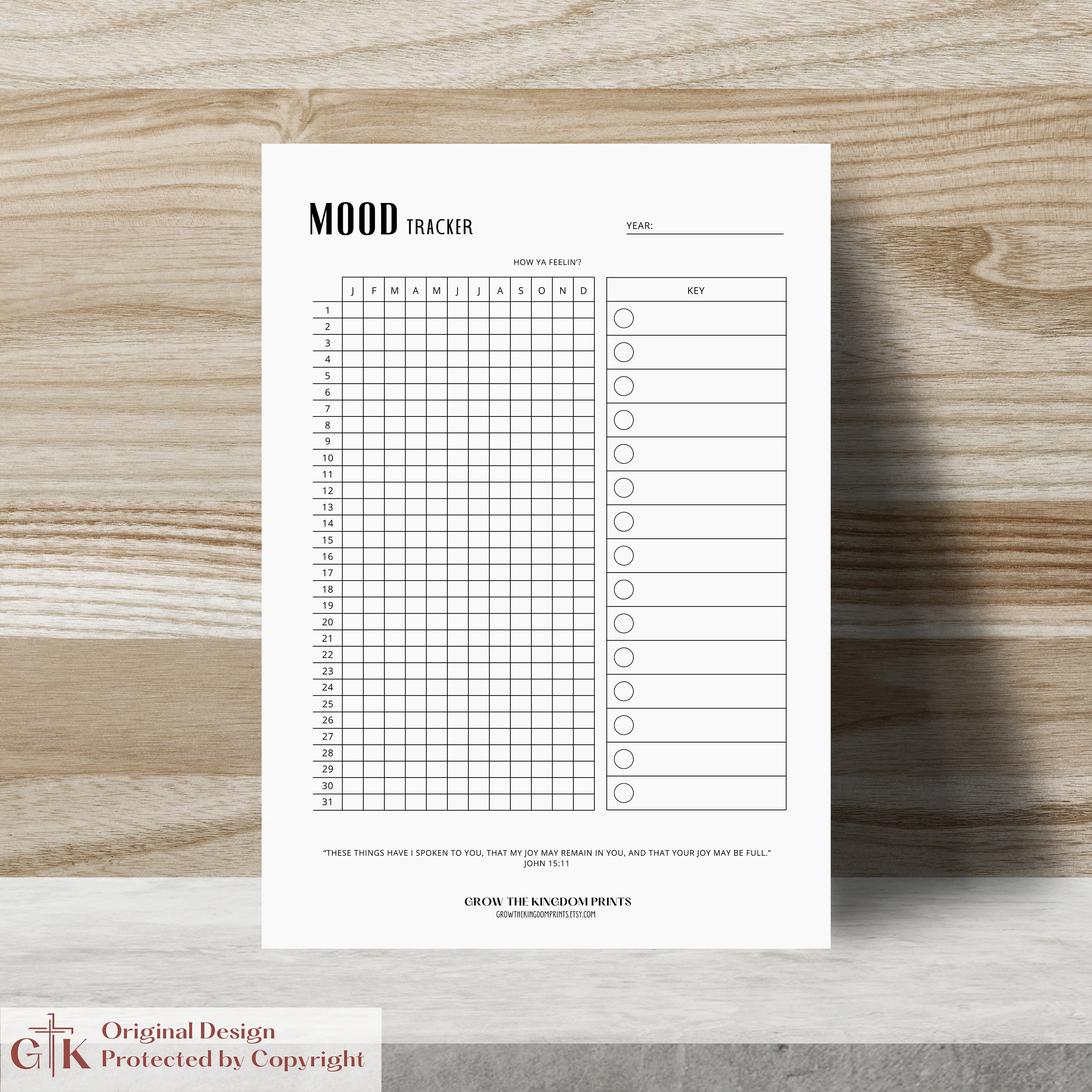 Mood Tracker Printable Emotion Tracker Mood Tracker Journal Bipolar ...