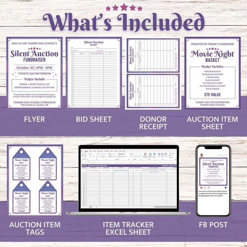 Silent Auction Editable Forms | Silent Auction Bid Sheet | Auction ...