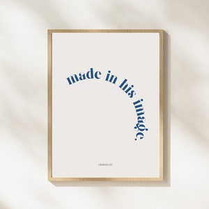 Made in His Image Modern Christian Art Minimalist - Etsy