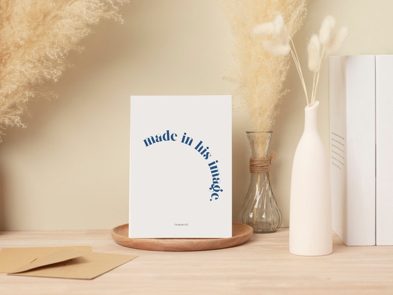 Made in His Image Modern Christian Art Minimalist - Etsy