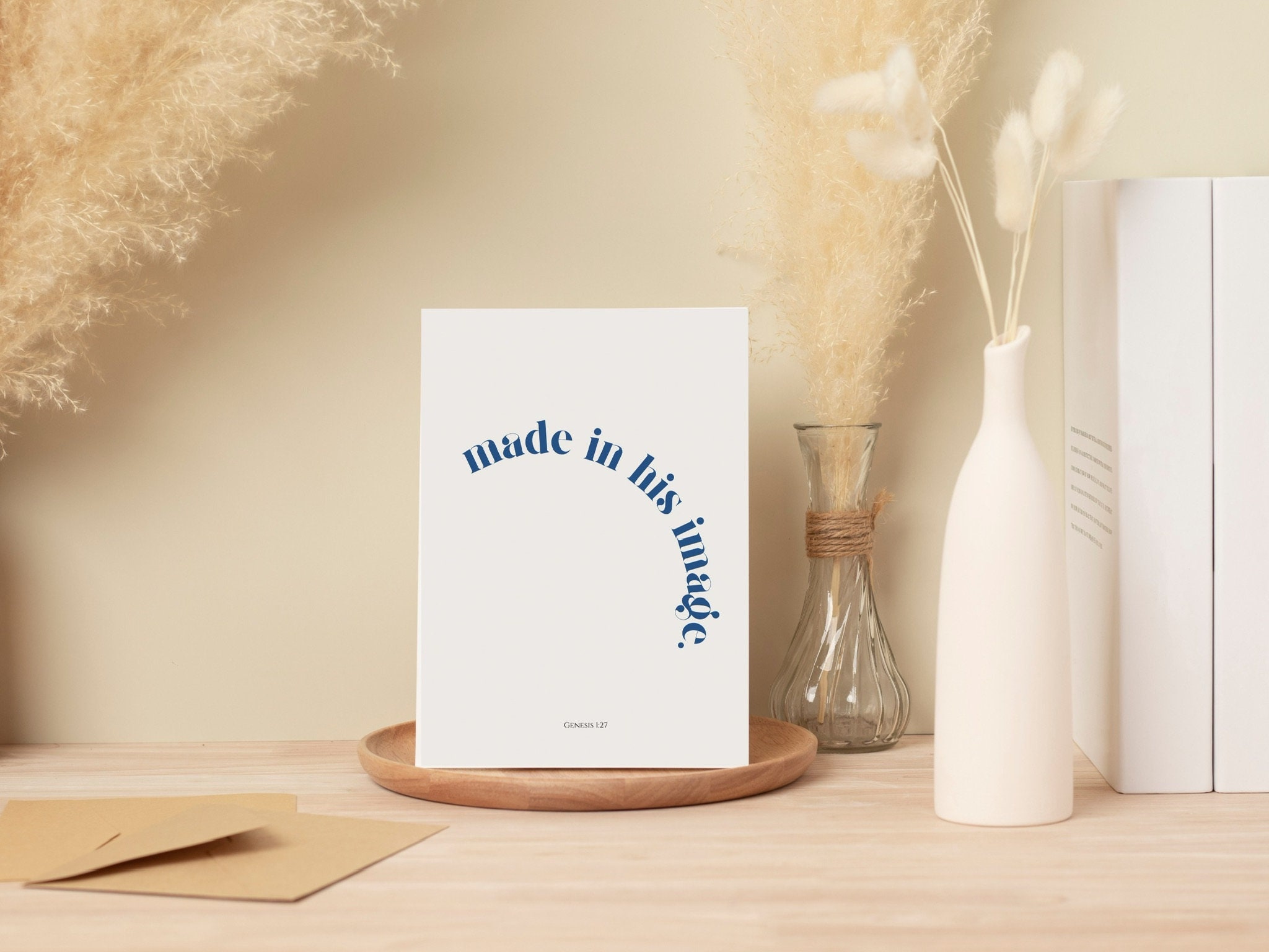 Made in His Image Modern Christian Art Minimalist - Etsy