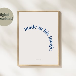 Made in His Image Modern Christian Art Minimalist - Etsy