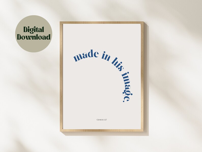 Made in His Image Modern Christian Art Minimalist - Etsy