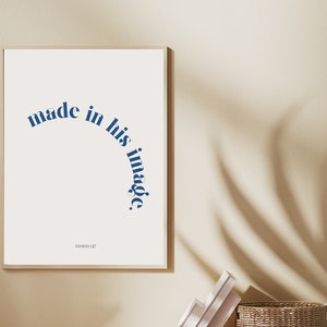 Made in His Image Modern Christian Art Minimalist - Etsy