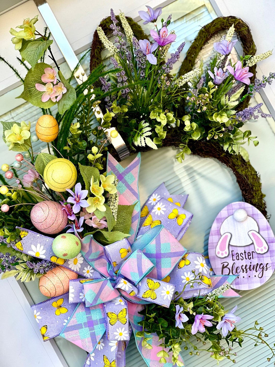 Easter Wreath, Spring Wreath, Pastel Easter Egg Wreath, Primrose ...