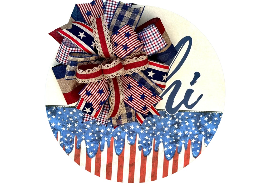 Patriotic Door Hanger, Patriotic Wreath, American Flag Door Decor, Hi ...