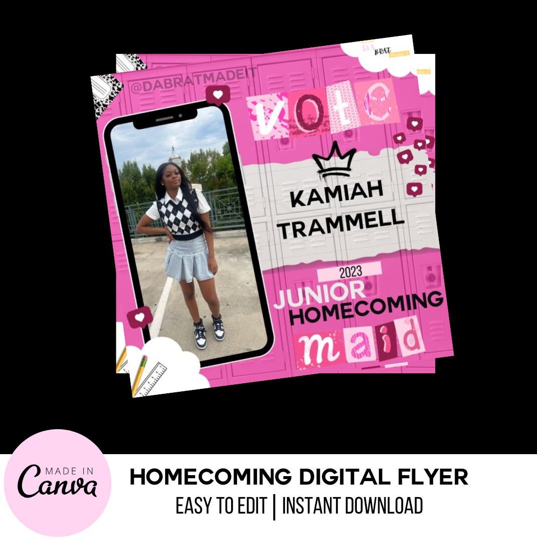 Homecoming Queen, Vote Homecoming Flyer, Class Campaign Flyer, DIY ...
