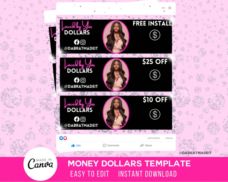 Dollar Bill Template, Your Face on Money, Personalized Dollar, Editable ...