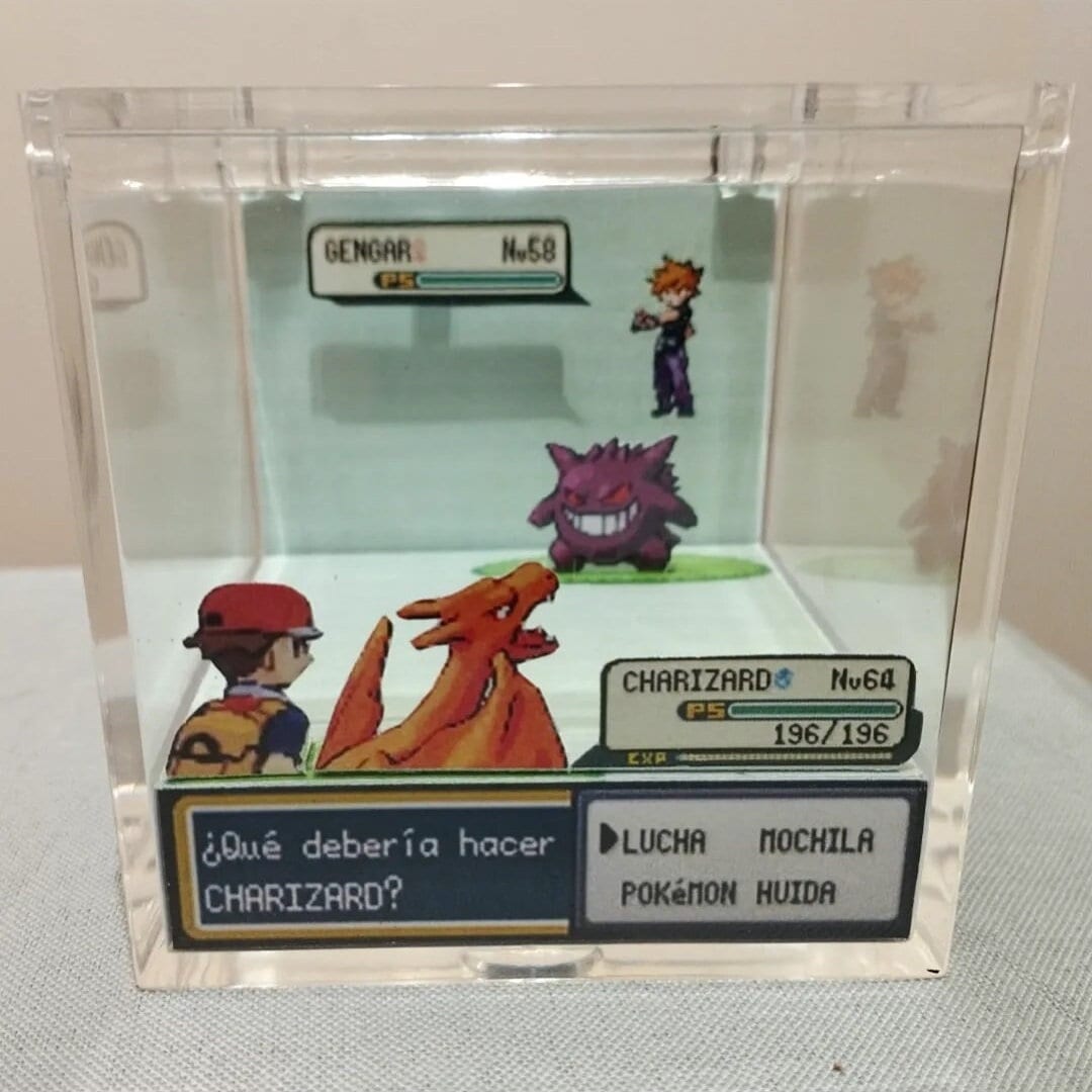 POKEMON Charizard Vs Gengar Cube 3D Shadow Box 3D Miniature - Etsy