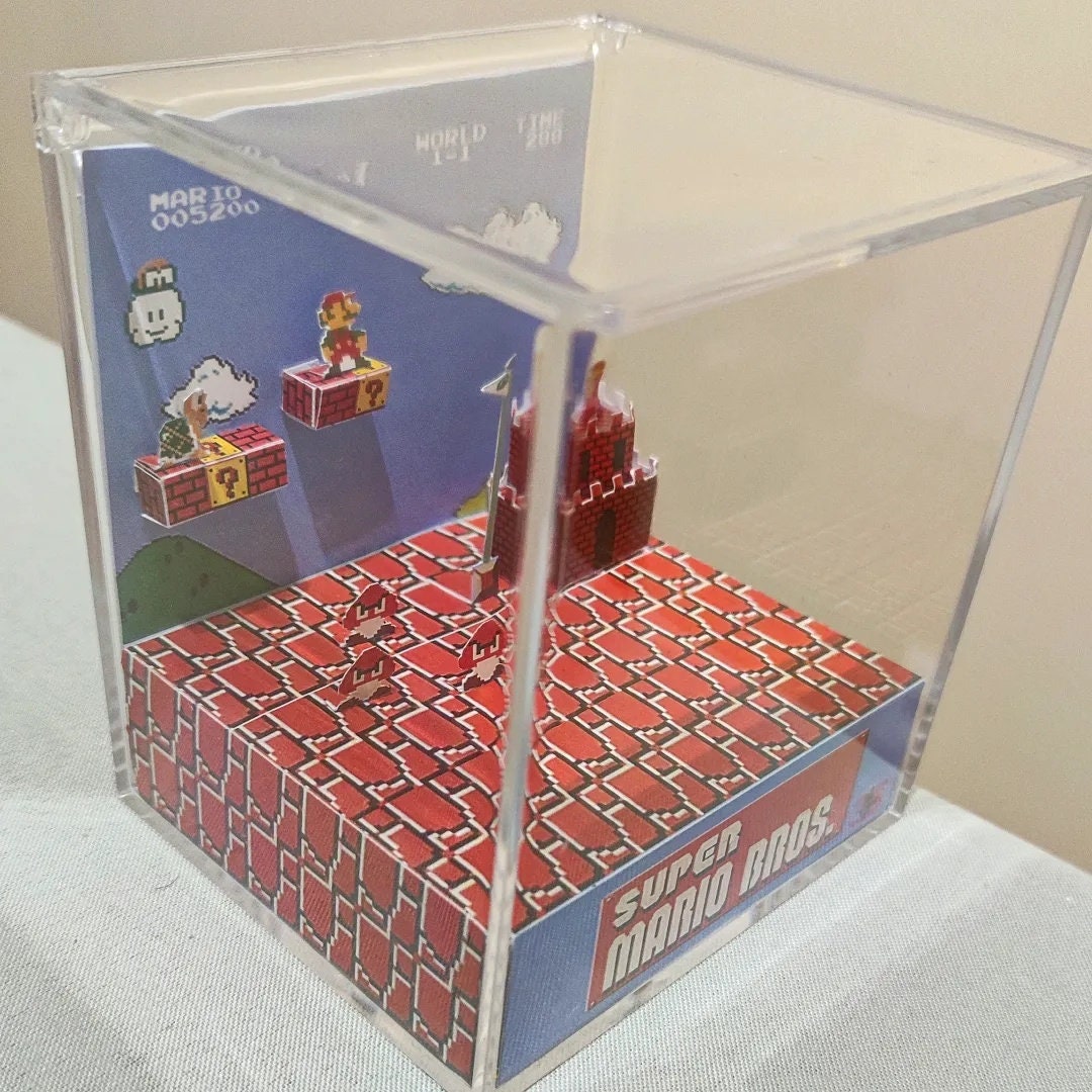 MARIO BROS Diorama Platform Video Game Miniature Mario Bros, Princess ...