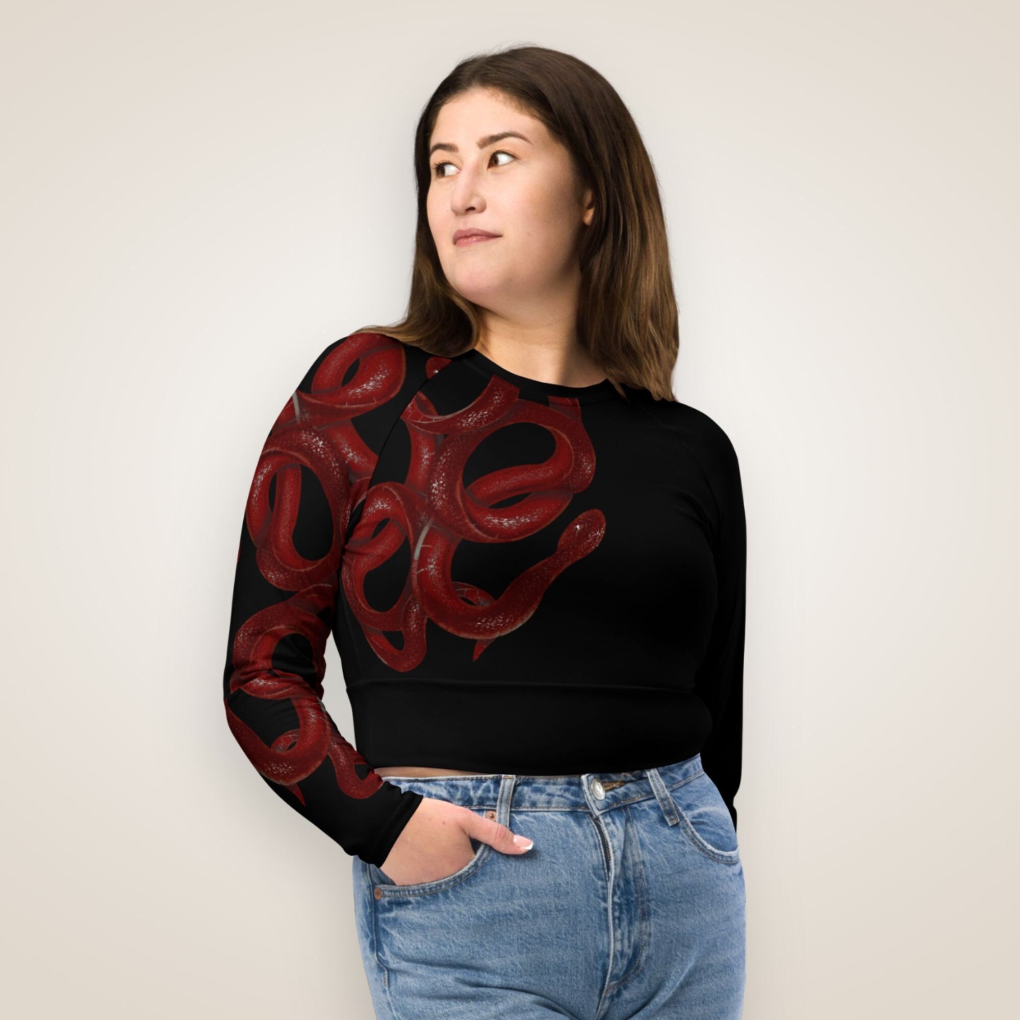 Taylor Snake Shirt Rep Outfit Long-sleeve Swifty Rep Crop Top Era Tour ...