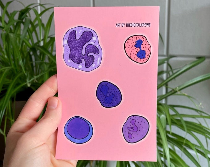 Three Neutrophil Alphabet Stickers Set // Vinyl Sticker // Laboratory ...