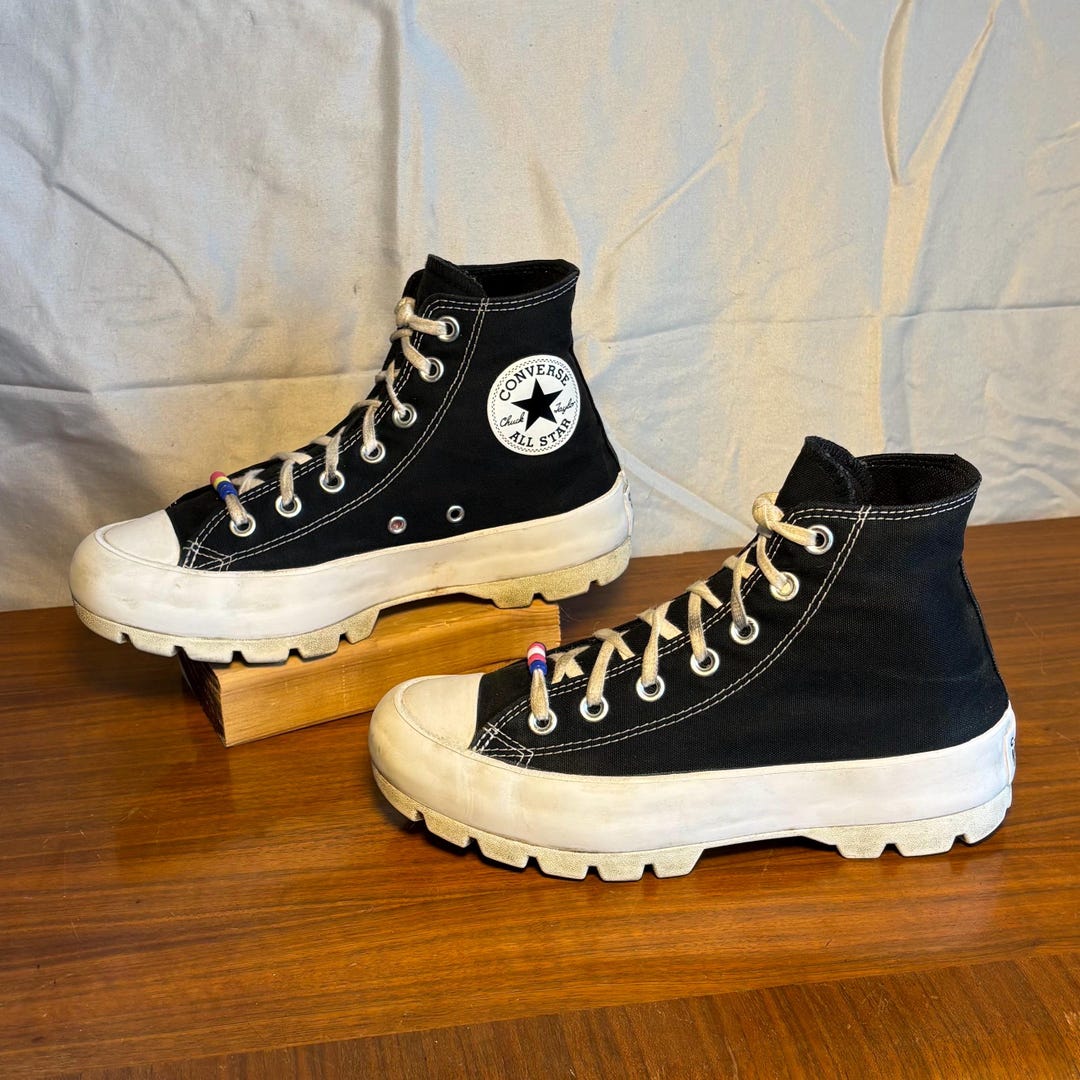 Vintage Converse Chuck Taylor Chunky Black Platform Hi-top Sneakers ...
