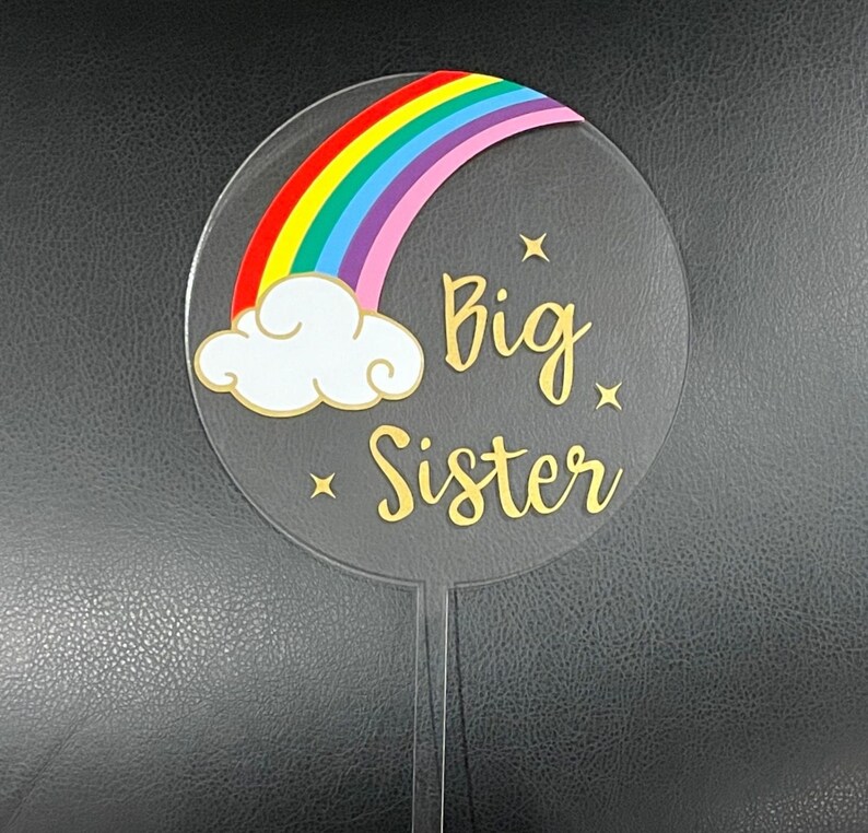 Sibling Grave Decor Rainbow Memorial Cake Topper - Etsy