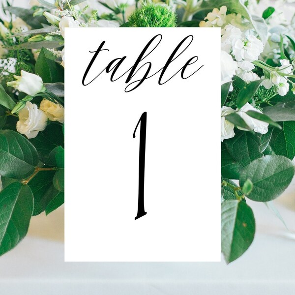 Minimalist Black Offset Table Number Set Editable Table Numbers Wedding ...