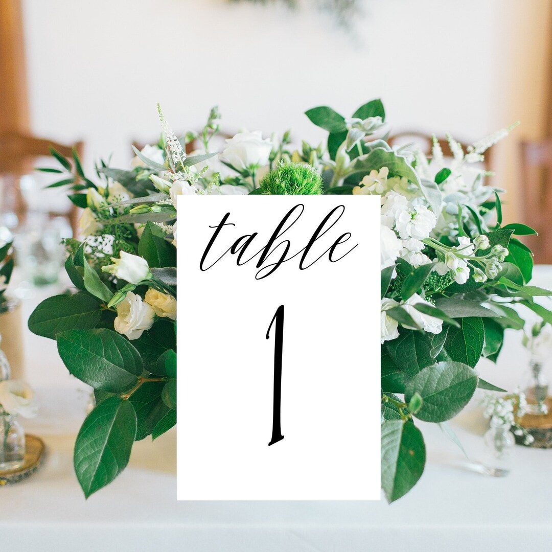 Black Minimalist Table Number Set | Editable Table Numbers | Wedding ...