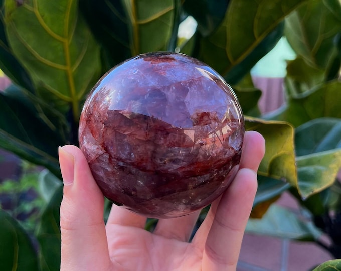 High Grade Opalized Scarlet Fire Quartz Sphere (1.4lbs) - Etsy