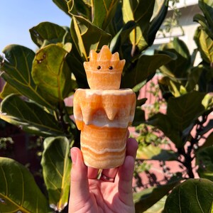 Howl's Moving Castle Calcifer Candle Crystal Carving - Orange Calcite ...