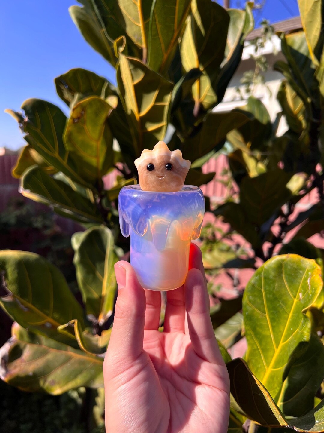 Howl's Moving Castle Baby Calcifer Candle Crystal Carving Set - Pink ...