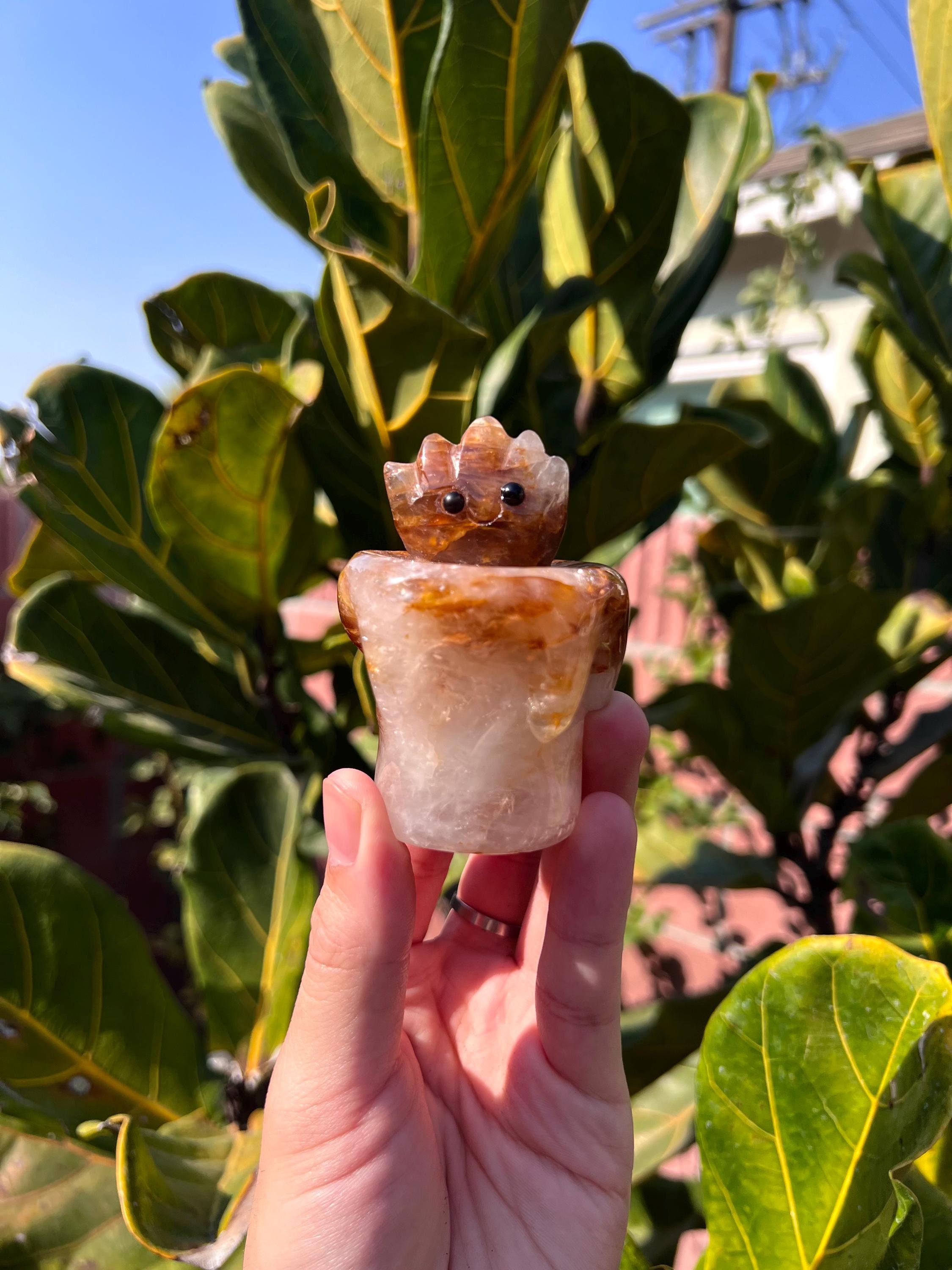 Howl's Moving Castle Baby Calcifer Candle Crystal Carving - Golden ...